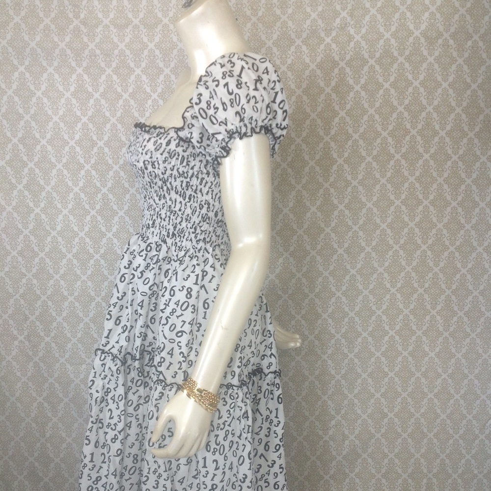 Rare Black & White Numbers Prints Dress - Gem